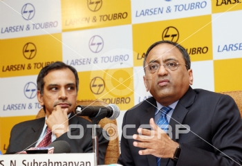 Fotocorp : R. Shankar Raman, S N Subrahmanyan L&T announce Q2 result